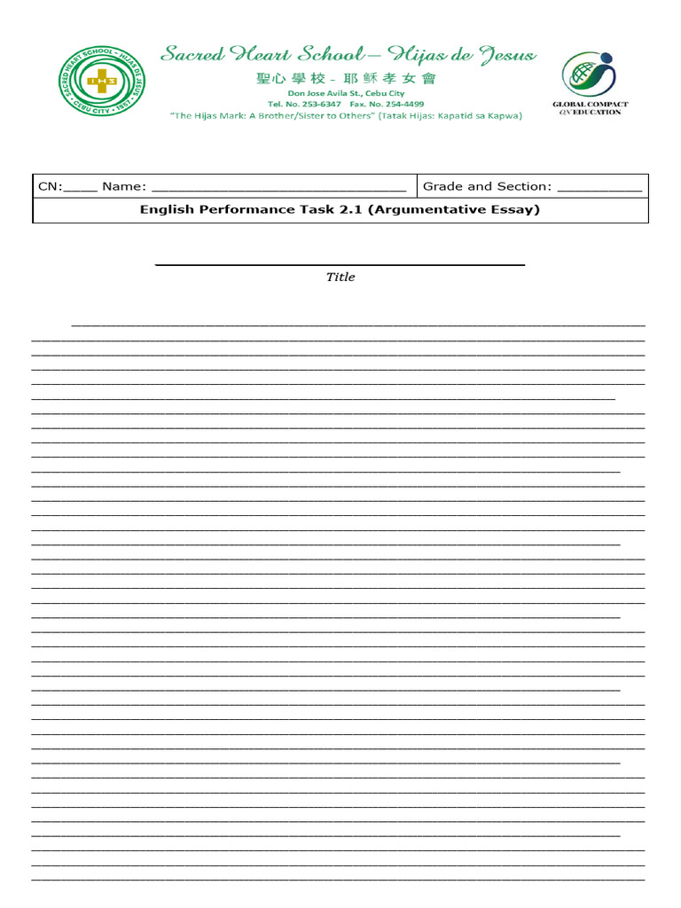 Argumentative Essay (Template) | PDF | Human Communication