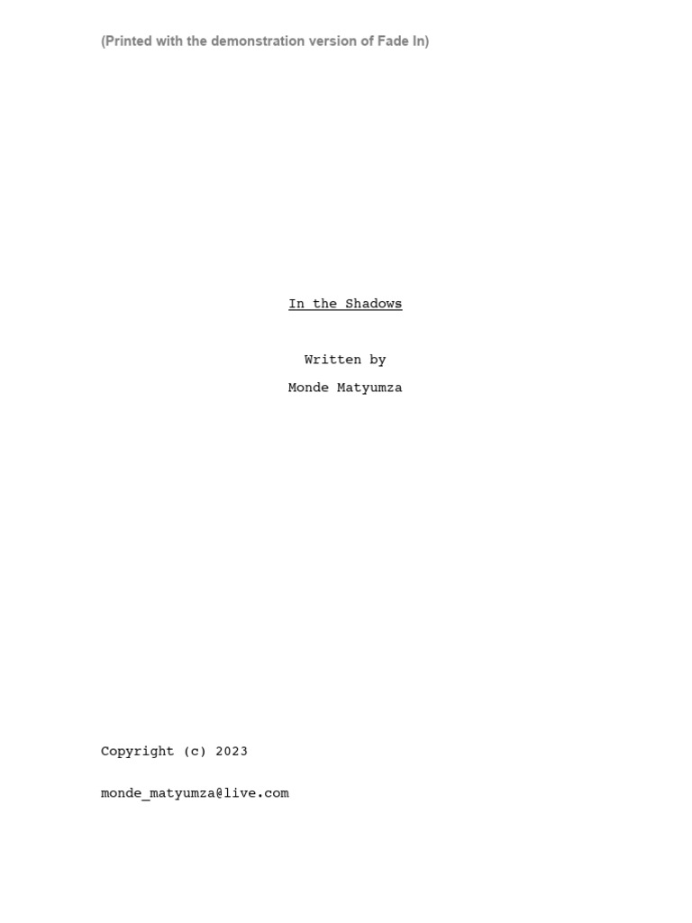 Into the Shadows 1st Draft | PDF