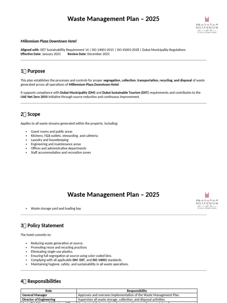 Waste Management Plan 2025 | PDF | Waste Management | Waste