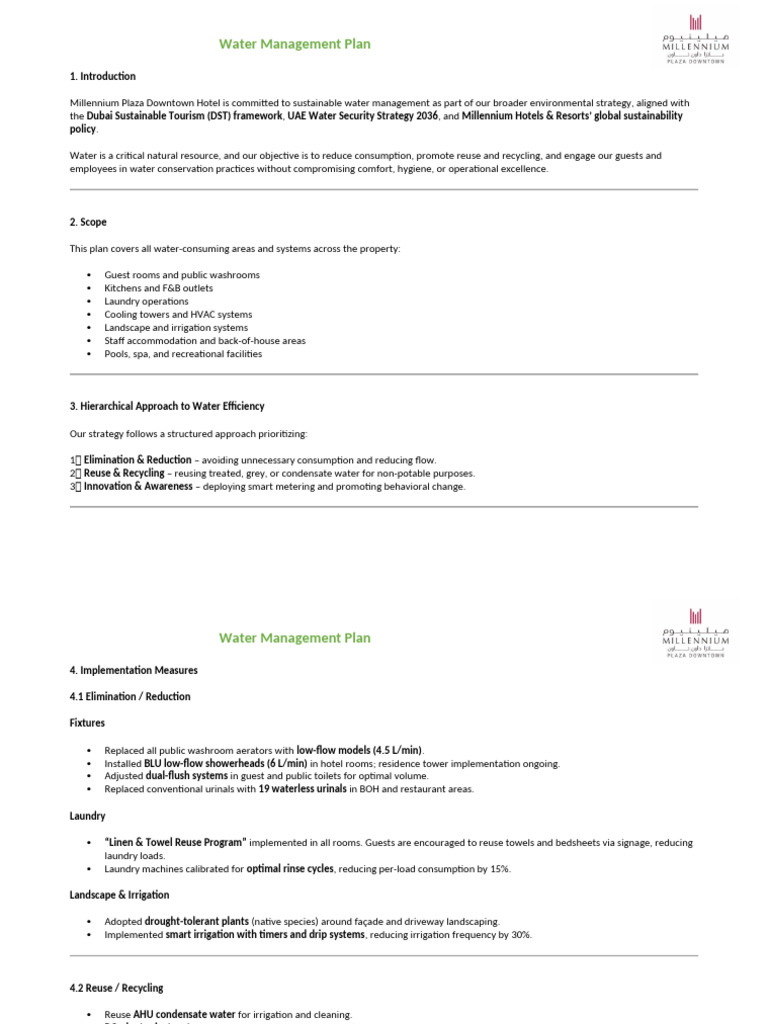 Sustainable Water Management Plan 2025 | PDF | Water | Water Conservation