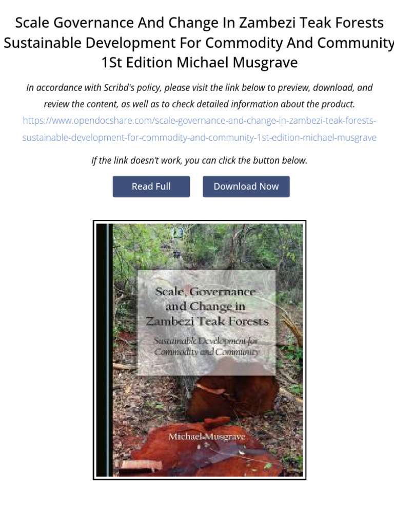 Scale Governance and Change in Zambezi Teak Forests Sustainable ...