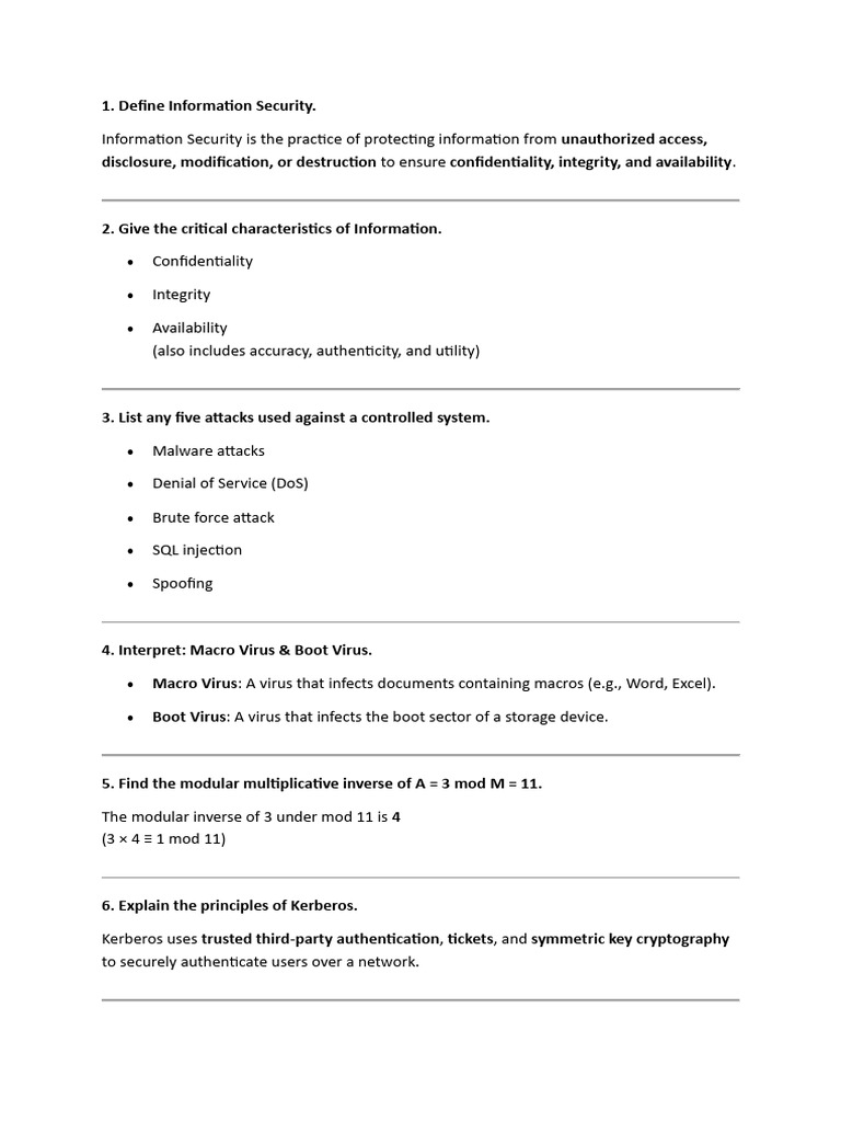 2 Marks DAIS | PDF | Information Security | Transport Layer Security