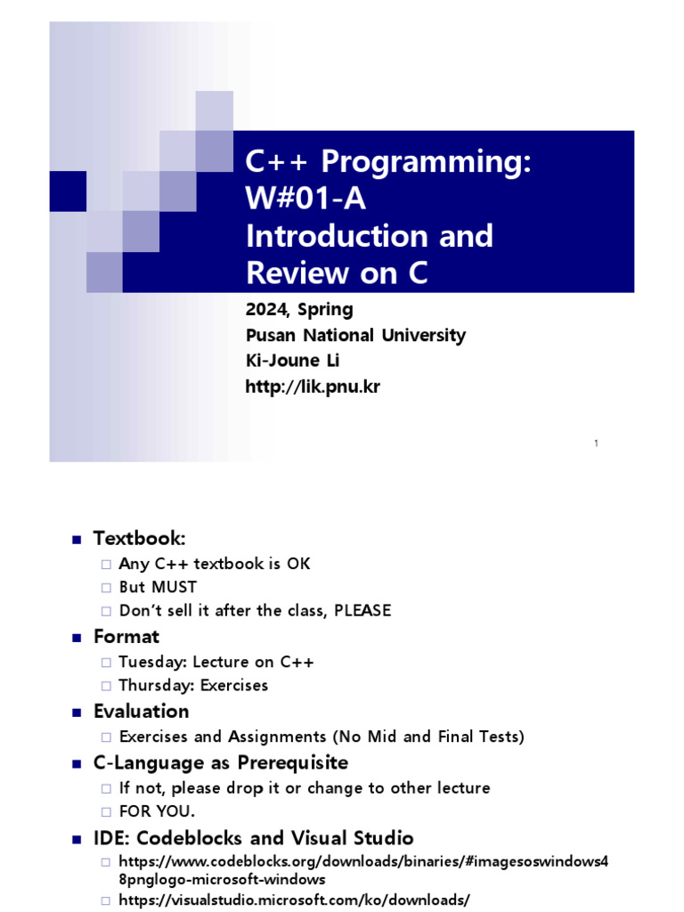 C++ W 01 A C Review | PDF