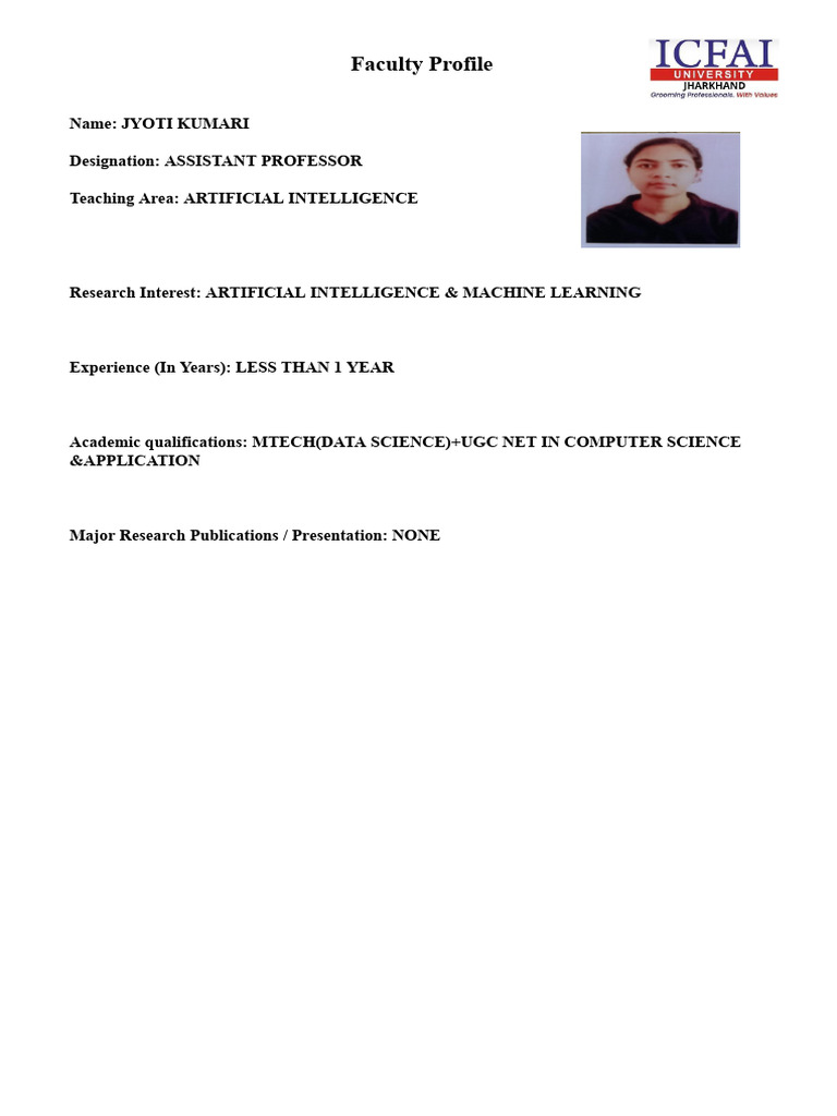 Faculty Profile - Format.docx | PDF