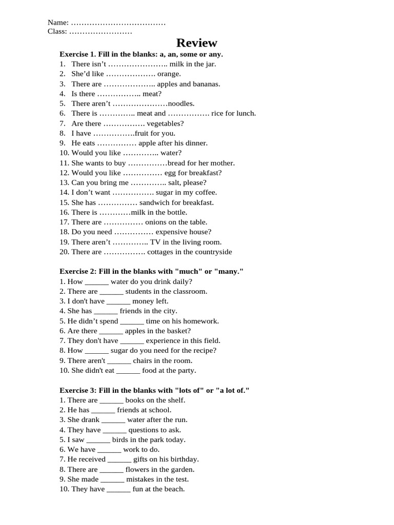 English Grammar Exercises for Beginners | PDF | Foods | Cuisine