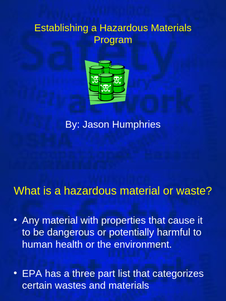 Hazardous Materials Program Guide | PDF | Waste | Hazardous Waste