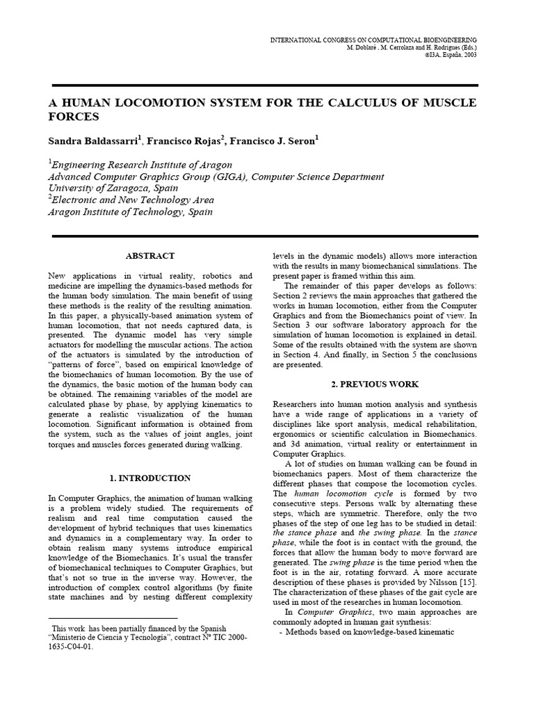 Human Locomotion Simulation System | PDF | Biomechanics | Walking