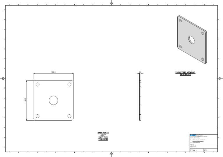 Isometric View of Base Plate Design | PDF