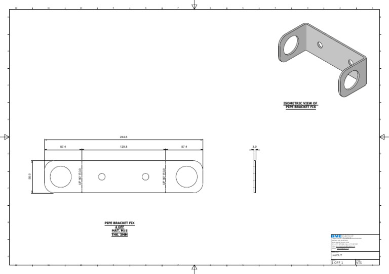 Isometric View of Pipe Bracket Fix | PDF