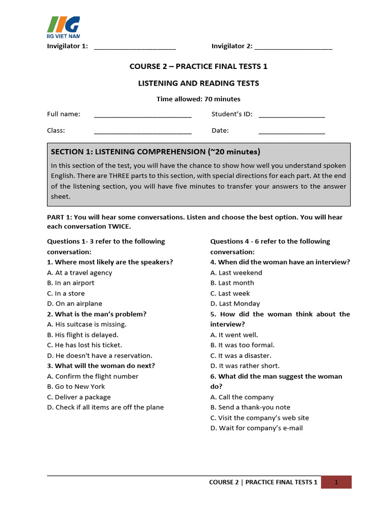 C2_Practice Test 1 | PDF | Biblical Magi