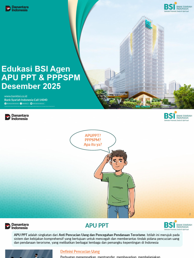 Edukasi APU PPT dan PPPSPM BSI Agen | PDF