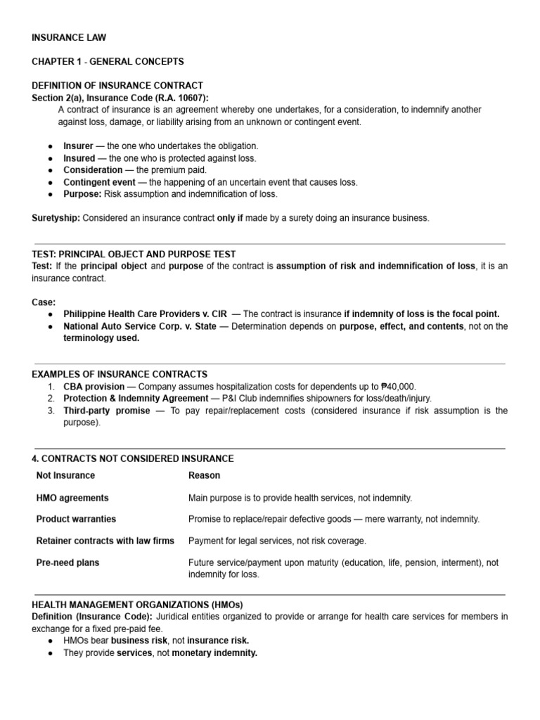 Insurance CH1 | PDF | Insurance | Indemnity