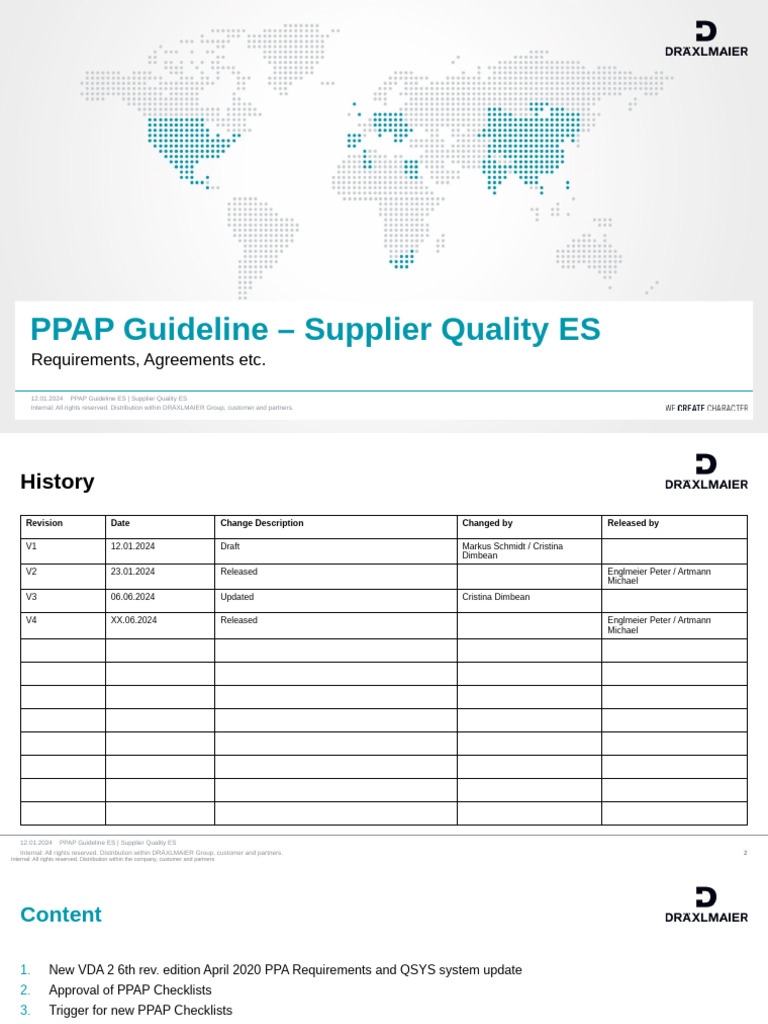 PPAP Guidelines for Supplier Quality ES | PDF | Specification ...