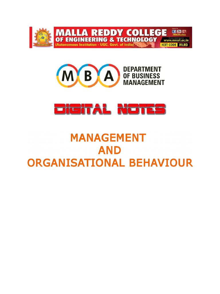 Management and Organisational Behaviour | PDF | Employment | Psychology