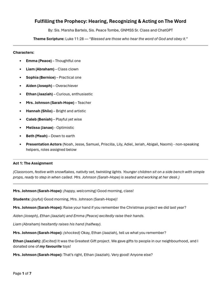 Fulfilling Prophecy: A Classroom Play | PDF | Jesus | Prophecy