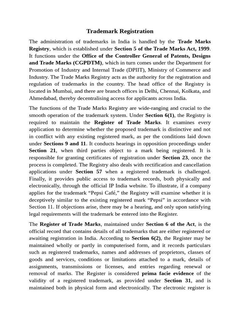 Trade Mark Registration | PDF | Trademark | Justice