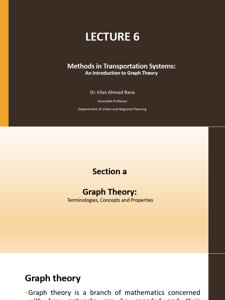 Lecture 6 Methods in Transportation Systems Intro To Graph Theory | PDF ...
