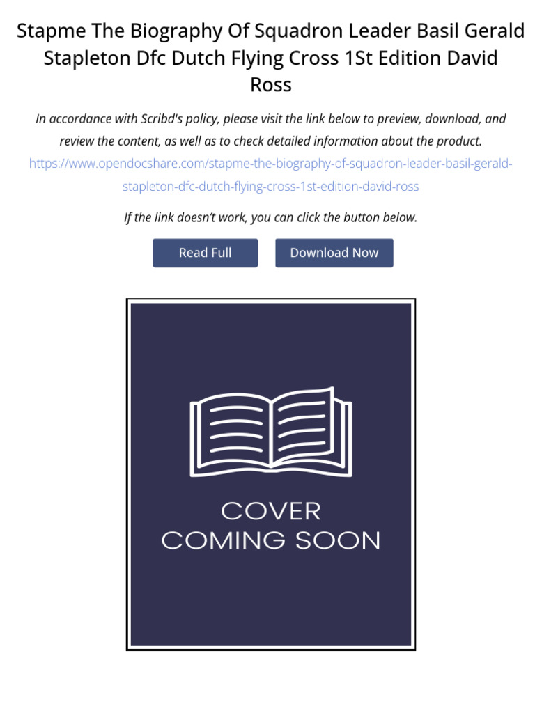 Stapme The Biography Of Squadron Leader Basil Gerald Stapleton Dfc ...