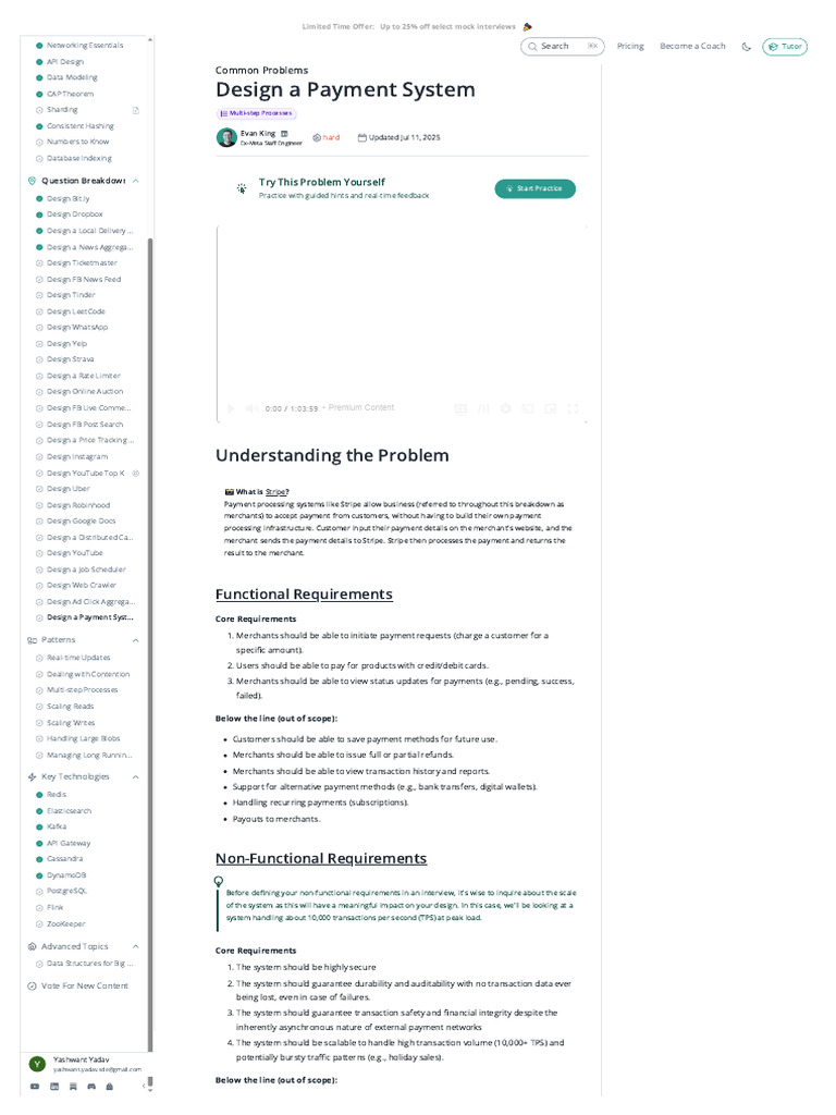 Designing a Payment System Guide | PDF | Databases | Metadata