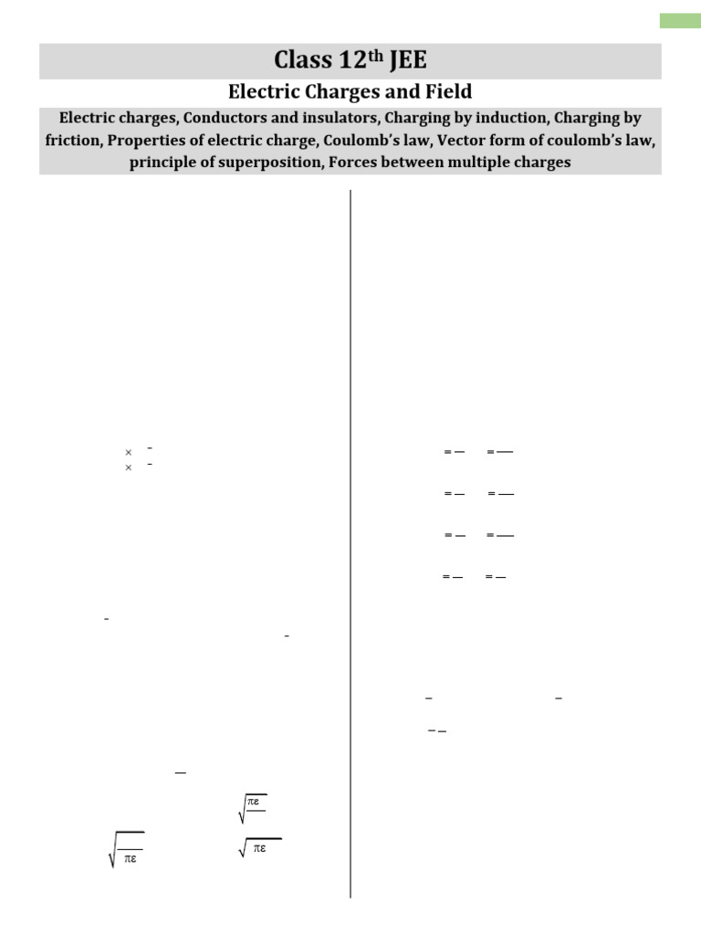 Electric Charges and Field_JEE_Questions | PDF | Atomic Nucleus ...