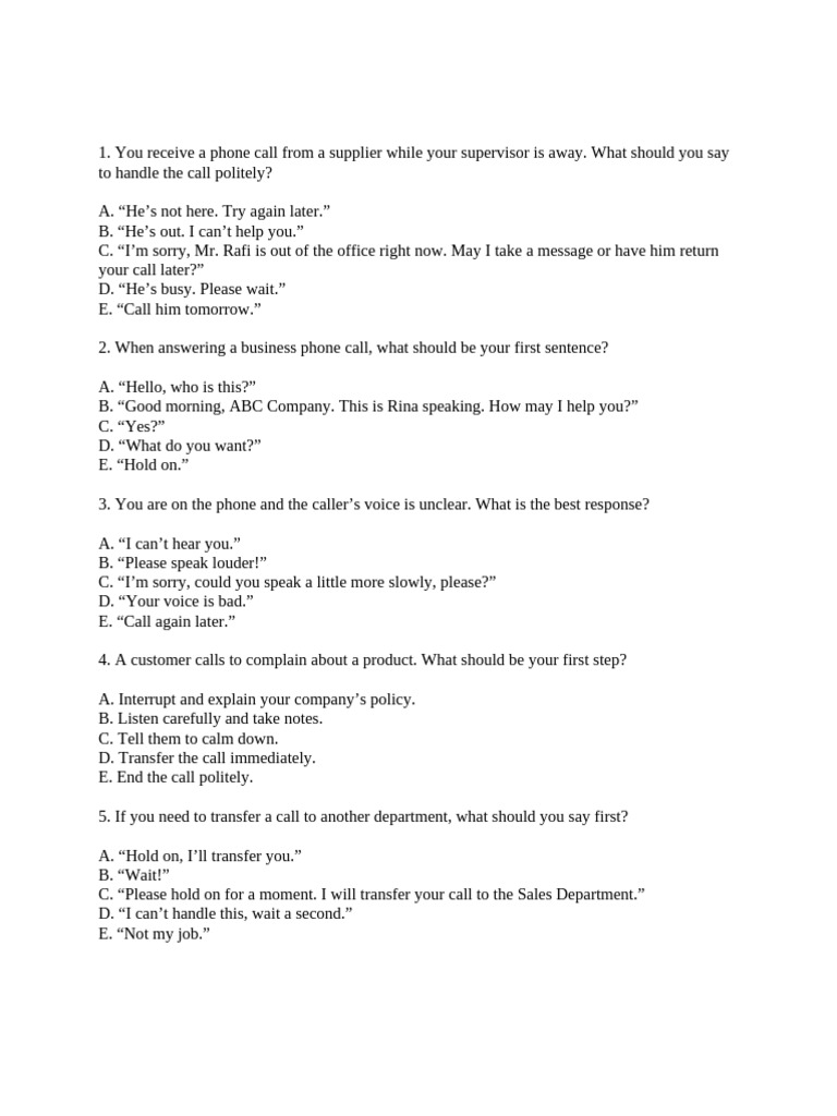 Effective Business Phone Etiquette Tips | PDF