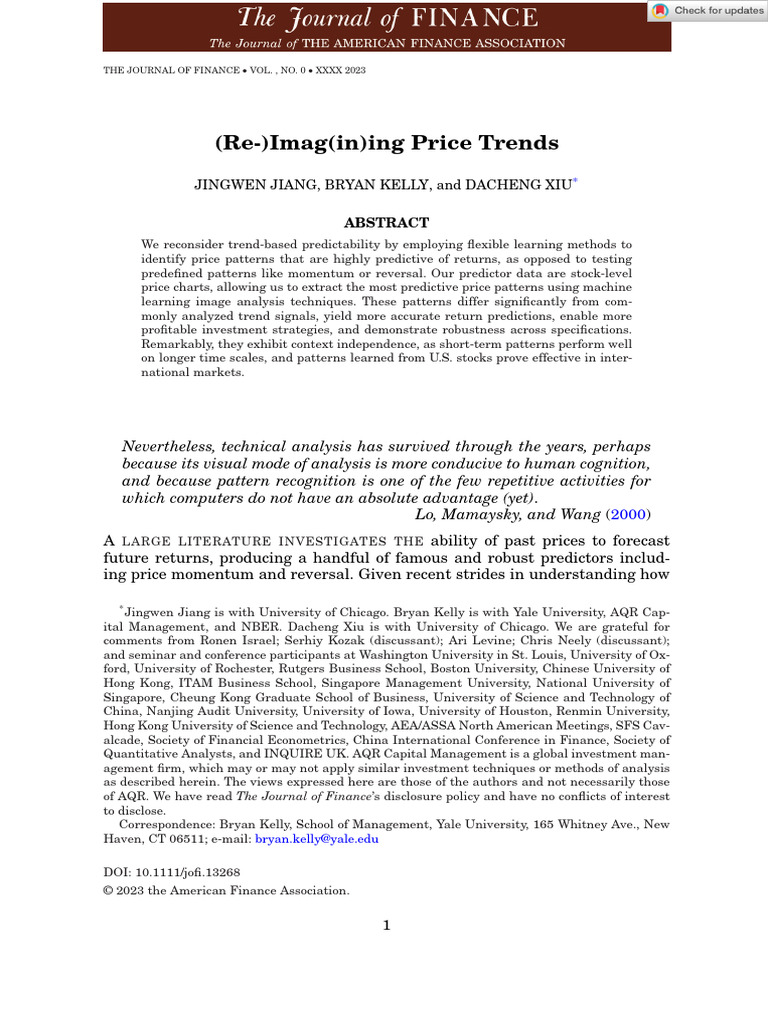 2023 JF (Re-)Imag(in)Ing Price Trends | PDF | Time Series | Forecasting
