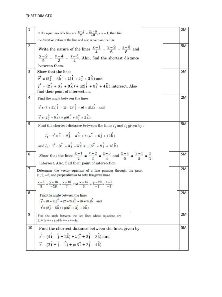 Three Dimensional Geometry Data | PDF