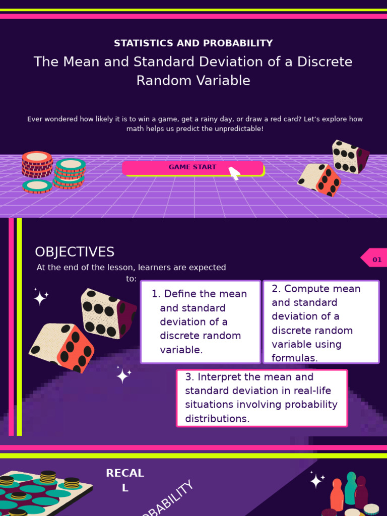 Mean & Standard Deviation in Probability | PDF | Expected Value | Variance