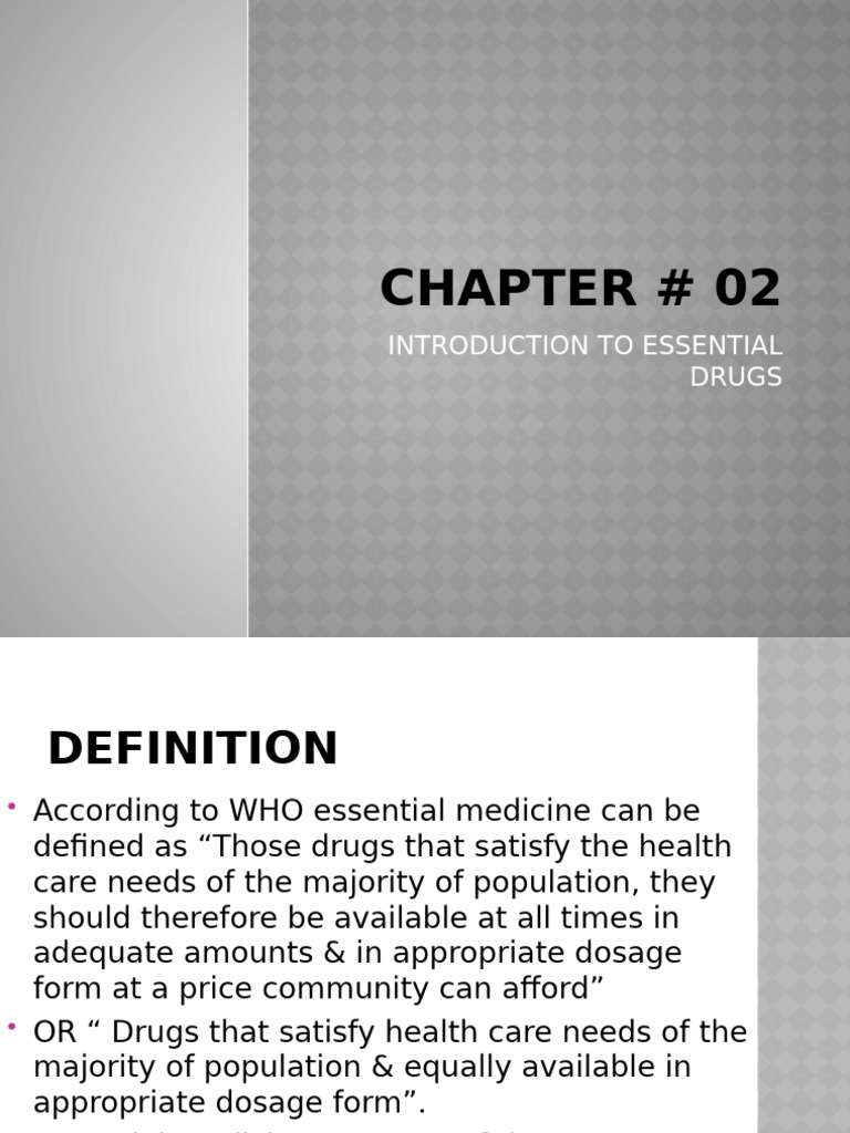 Essential Drugs | PDF | Health Care | Medicine
