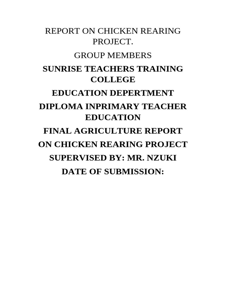 Group 8 Report on Chicken Rearing Project | PDF | Poultry Farming | Chicken