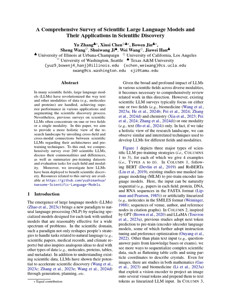 A Comprehensive Survey of Scientific Large Language Models and Their ...