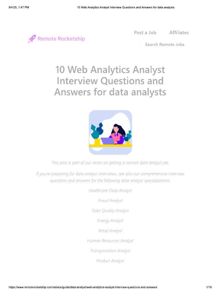Web Analytics Interview Questions | PDF