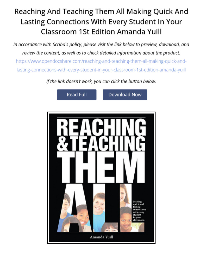 Reaching and Teaching Them All Making Quick and Lasting Connections ...