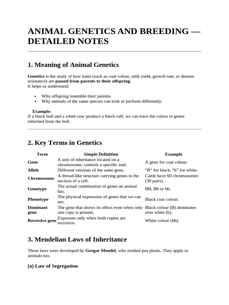 ANIMAL GENETICS AND BREEDING | PDF | Genotype | Dominance (Genetics)