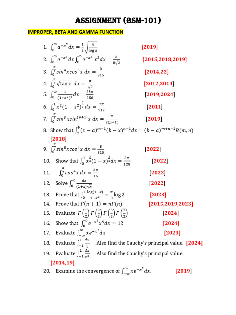 Assignment _bsm 101 | PDF | Linear Algebra | Algebra