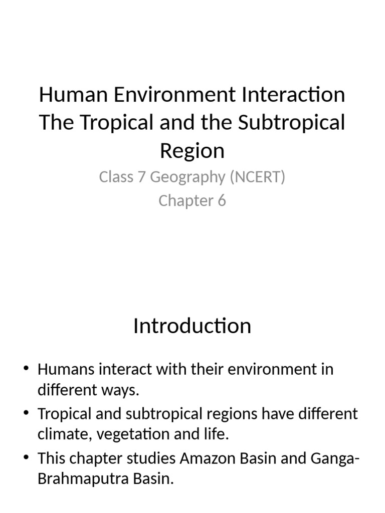 Human-Environment Interaction: Tropics & Subtropics | PDF | Amazon ...