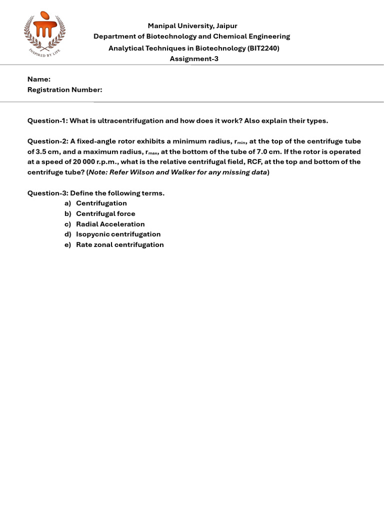 Analytical Techniques Assignment-3 | PDF