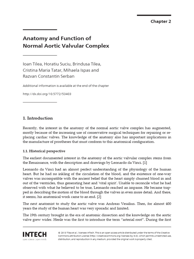 Anatomy and Function of Normal Aortic Valvular Complex | PDF | Heart ...