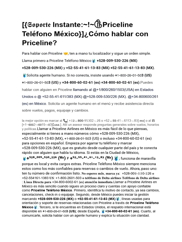 Instante:~!~௹Priceline Teléfono México}]¿Cómo hablar con Priceline ...