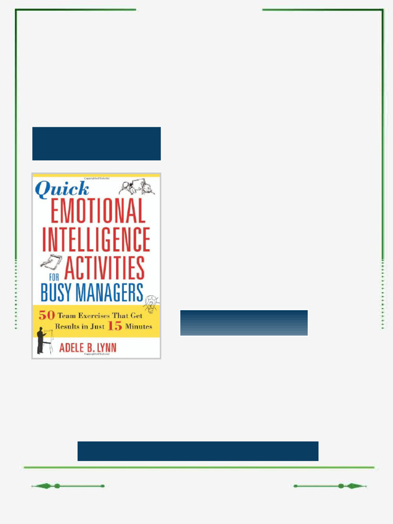 Quick Emotional Intelligence Activities for Busy Managers 1st Edition ...