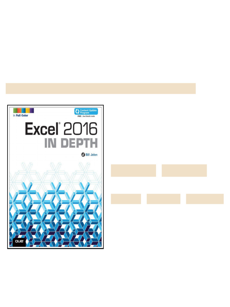 Excel 2016 In Depth (includes Content Update Program) Bill Jelen ...