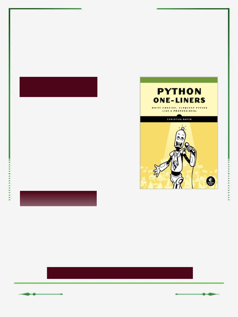 Python One Liners Write Concise Eloquent Python Like a Professional 1st ...