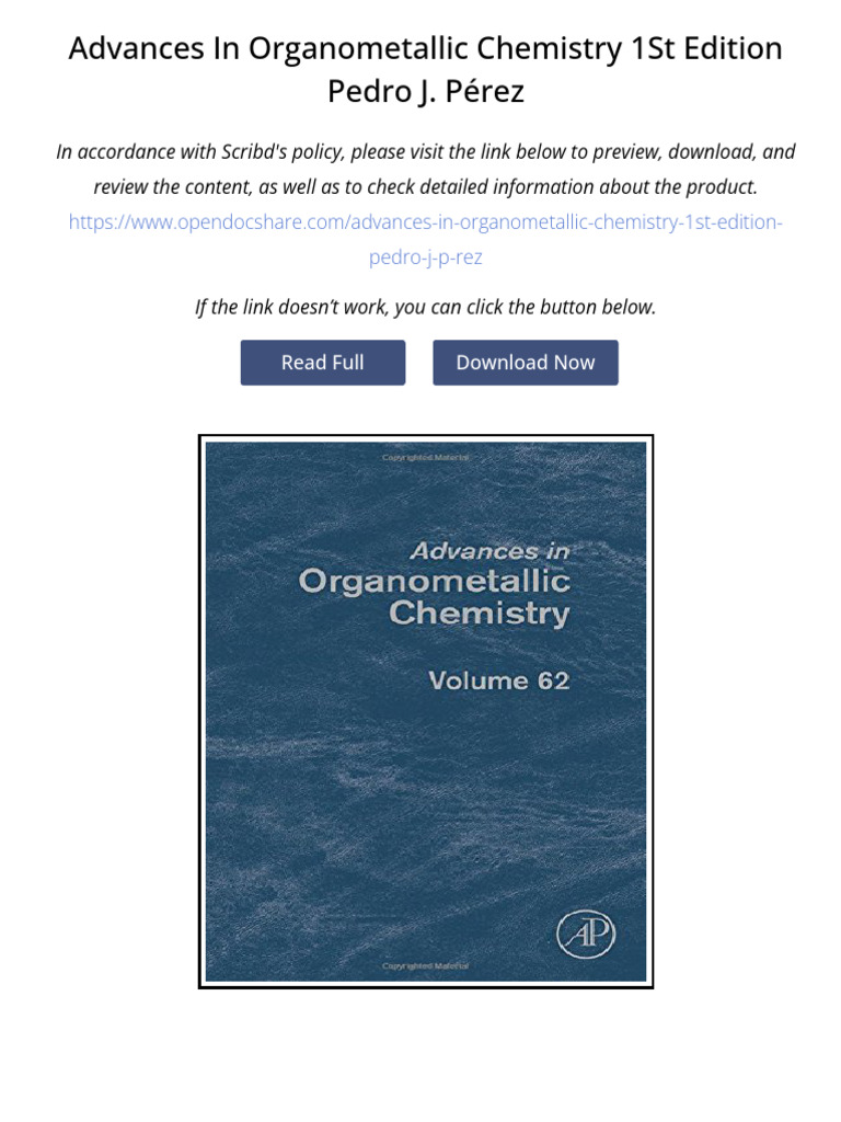 Advances in Organometallic Chemistry 1st Edition Pedro J. Pérez | PDF ...