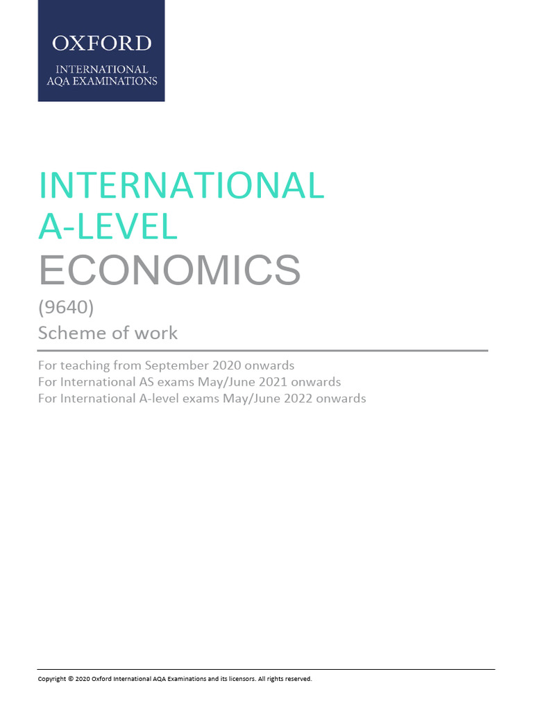 International A-Level Economics Scheme | PDF | Supply (Economics) | Demand