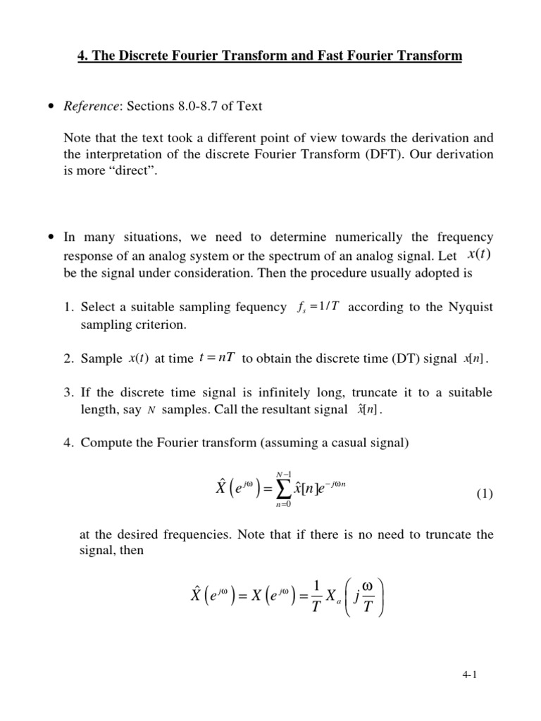 Chapter 4 - The DFT and FFT | PDF | Modulation | Orthogonal Frequency ...