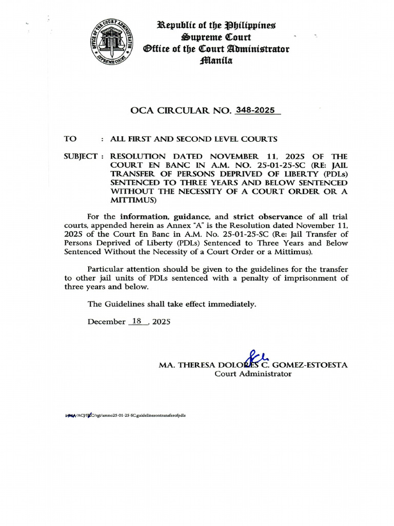 OCA Circular No. 348-2025 | PDF