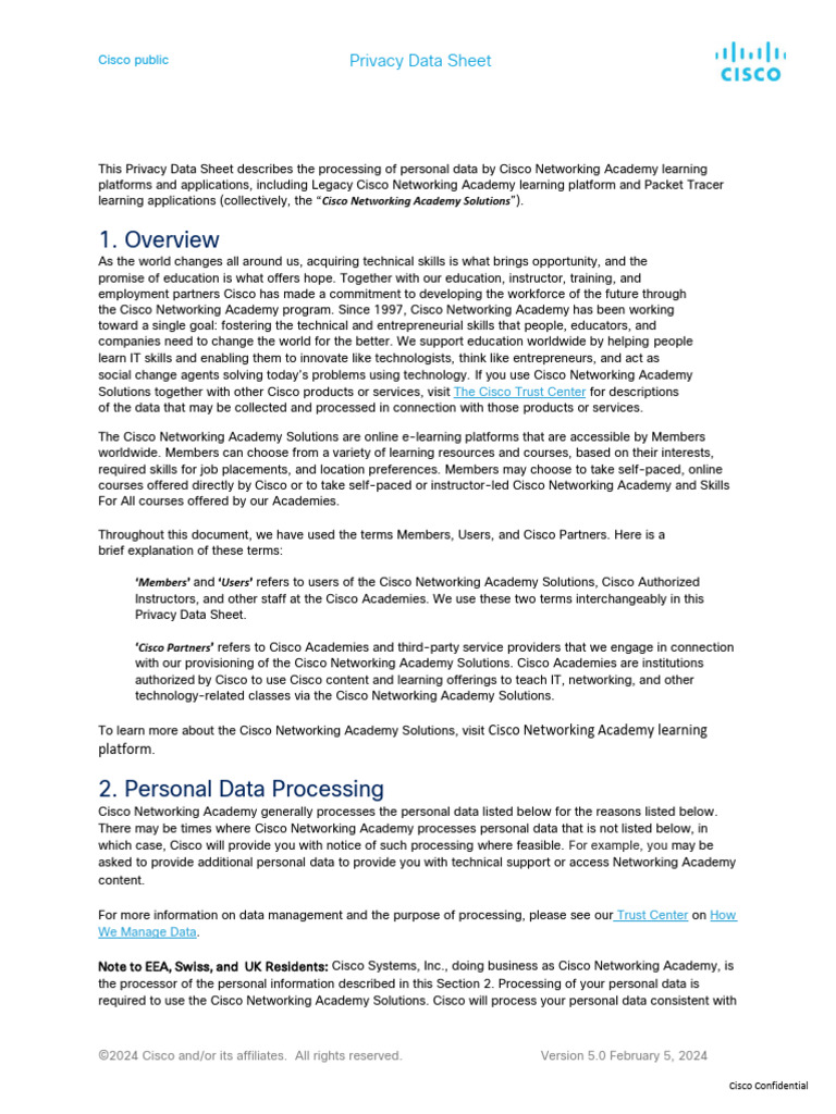 Privacy Data Sheet (1) | PDF | Regulatory Compliance | Privacy