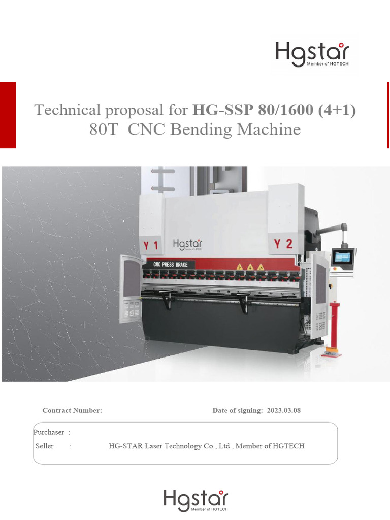 HG-Star 80T HG-SSP 80T CNC 4+1 Bending Machine Techinchal Proposal ...