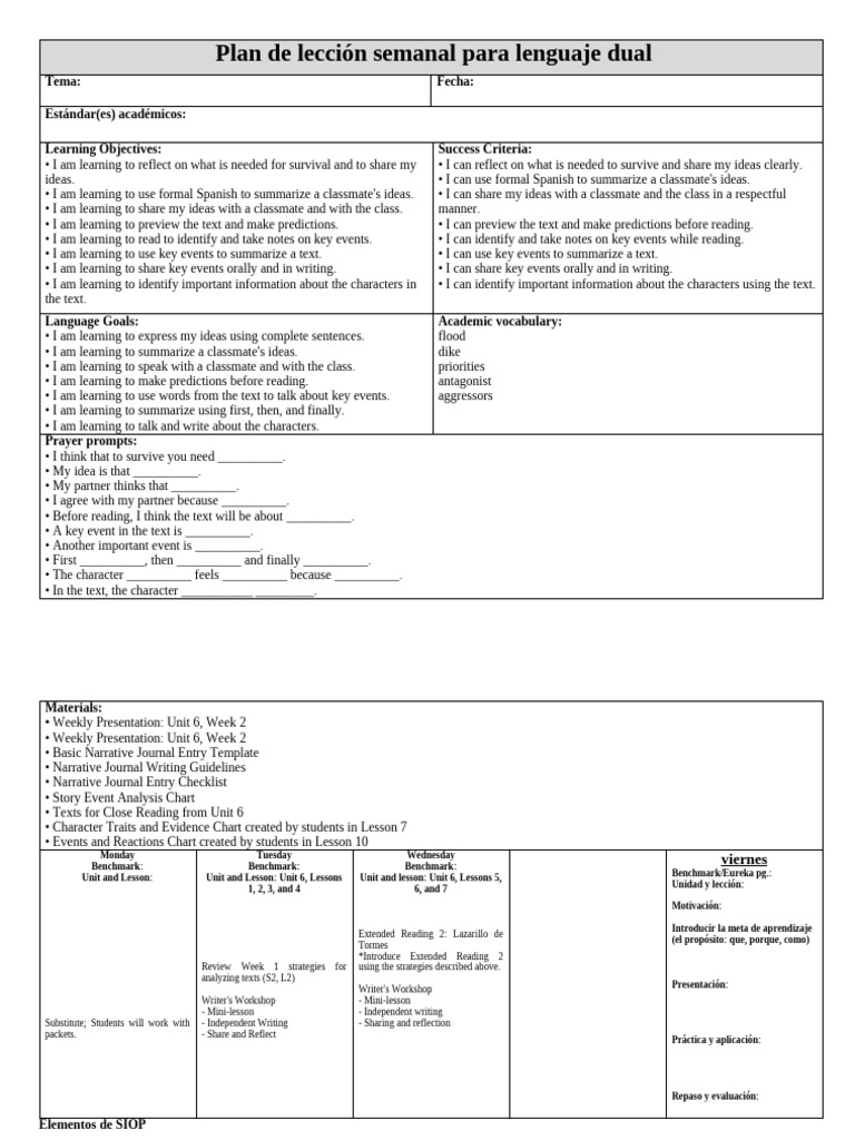 TWDL Lesson Plan Template Spanish (1) | PDF | Applied Linguistics ...