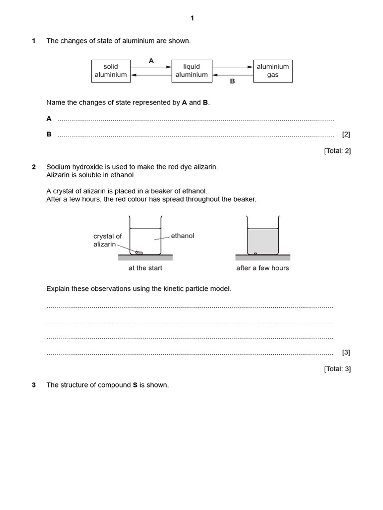 Chem Test 2023 1st | PDF | Magnesium | Materials